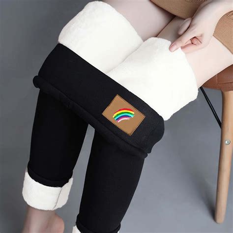 Jsaierl Fleece Lined Leggings For Women Active Warm Thick Tights Sherpa Tummy Control Legging