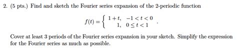 Solved 2 5 Pts Find And Sketch The Fourier Series Chegg Com
