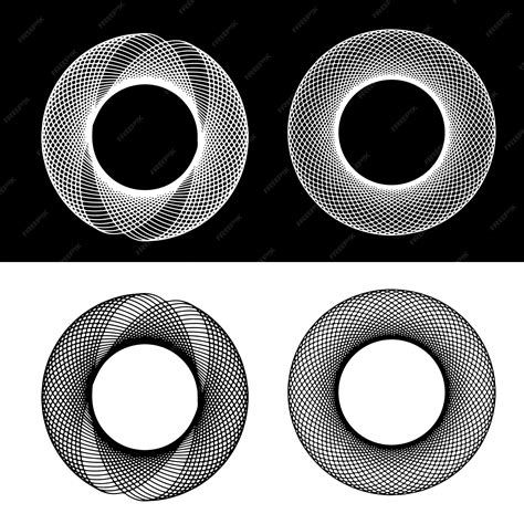 Premium Vector Set Of Circular Geometric Linear Elegant Shapes