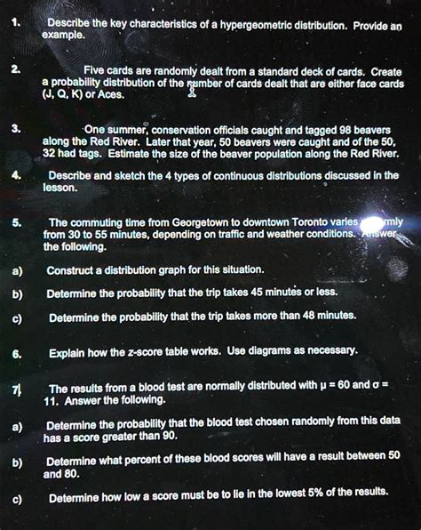 1 Describe The Key Characteristics Of A Hypergeometric Distribution