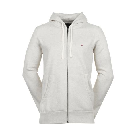 Tommy Hilfiger Essential Fleece Full Zip Hoodie Heathered Oatmilk Hgf