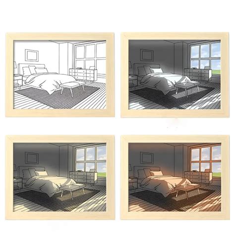 1pc 조명 그림 크리 에이 티브 데스크탑 테이블 램프 라이트 페인팅 Led 빛나는 프레임 장식 그림 침실 Temu Korea