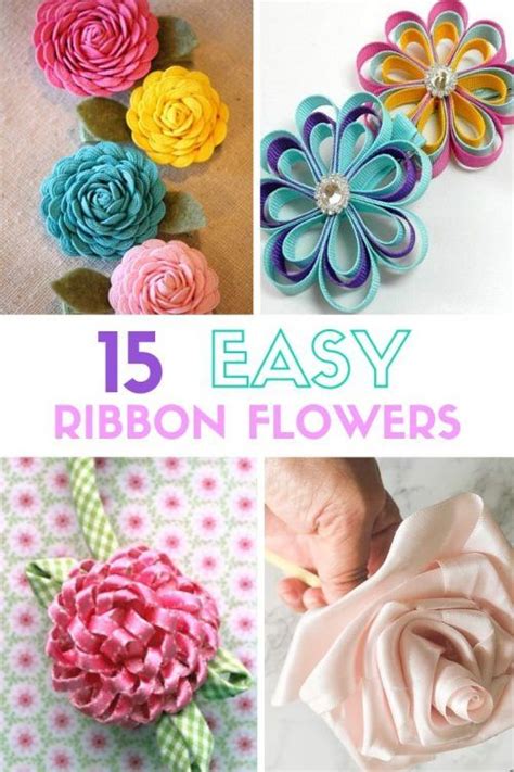 15 Beautiful Ribbon Flowers Tutorials The Crafty Blog Stalker Ribbon Flower Tutorial Fabric