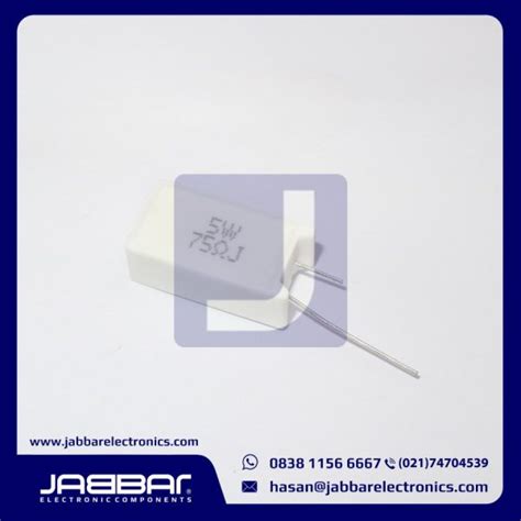 5W75RJ (5W 75 OHM 5%) RX27-5 RESISTOR VERTICAL DIP CERAMICS CEMENT ...