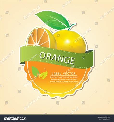 Orange Fruit Label Fruit Native Thailand Stock Vector Royalty Free