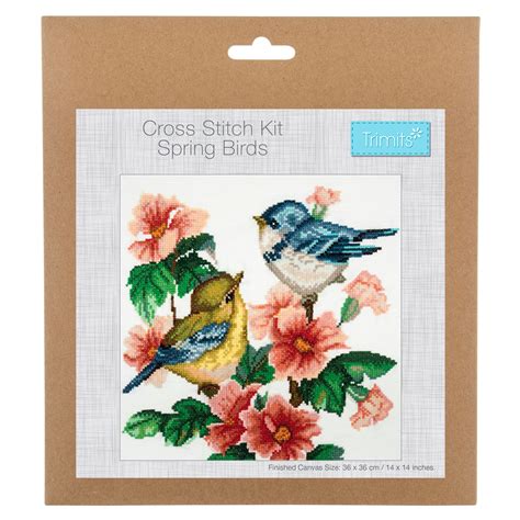 Trimits ~ Counted Cross Stitch Kit ~ Spring Birds Cotton Club Crafts