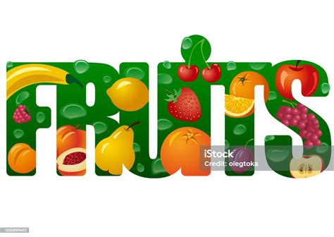 Papan Nama Buah Dan Buah Beri Ilustrasi Stok Unduh Gambar Sekarang Aprikot Buah Buah Beri
