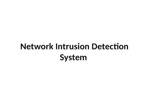 PPT Network Intrusion Detection System Network Intrusion Detection Basics Network Intrusion