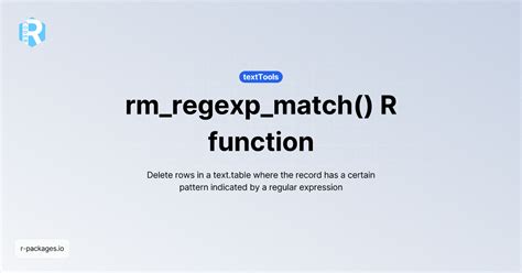 Rmregexpmatch R Function From Texttools R Packages