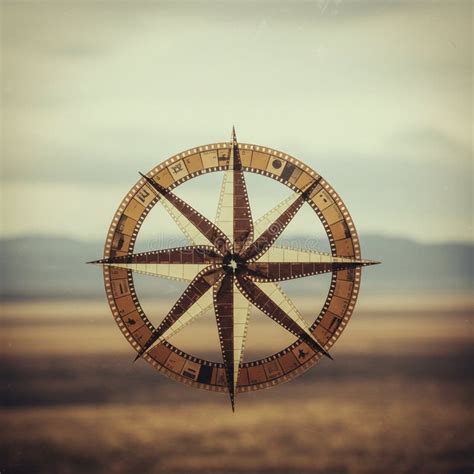An Eight Pointed Compass Rose Is Creatively Designed Using Vintage