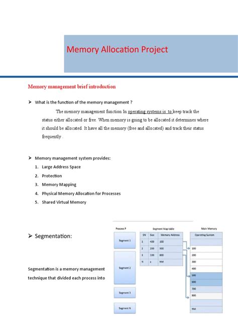 Memory Management Project Documentation Pdf Graphical User