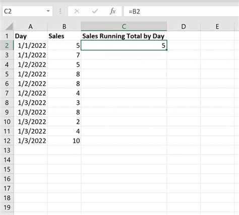 How To Calculate A Conditional Running Total In Excel