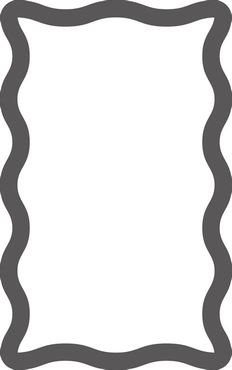 Wavy Rectangle Frame Scallop Edge Box Outline Squiggle Border Groovy Zigzag Abstract Shape