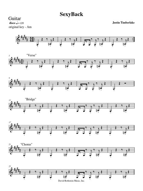 Sexy Back Guitar Pdf