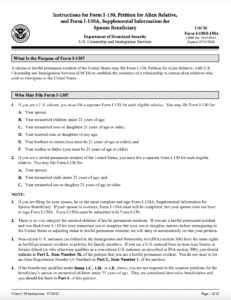 How To File Form I 130a Supplemental Information For Spouse