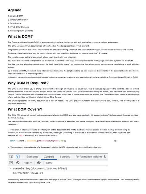 01 Document Object Model Pdf Document Object Model Html Element