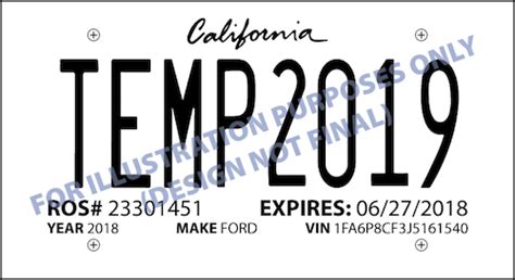 Printable Temporary License Plate