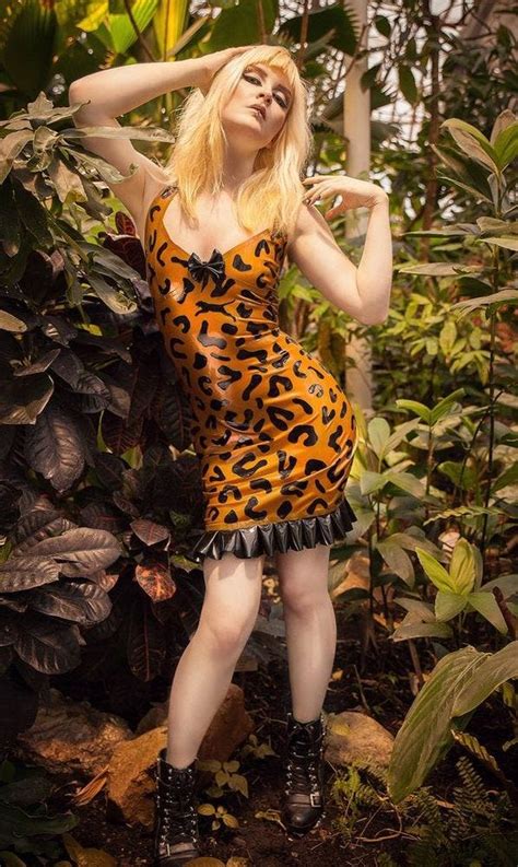 Leopard Print Halterneck Latex Mini Dress By Latex Catsuits Jan