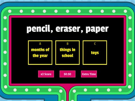 English Classifying Words Into Basic Categories Gameshow Quiz