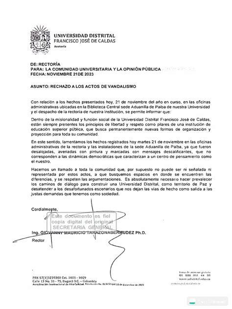 Comunicado Rectoría Nov 21 2023 Pdf
