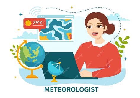 Premium Vector Meteorologist Vector Illustration With Weather Forecast And Atmospheric
