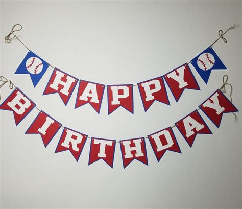 Happy Birthday Baseball Banner Baseball Theme Banner Birthday