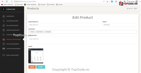 Source code website quản lý sản phẩm bằng laravel PHP full code database báo cáo