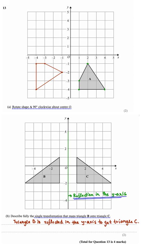 Gcse Transformations Questions And Answers