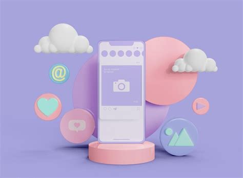 Premium Psd Smartphone Around Social Media Icons Mockup