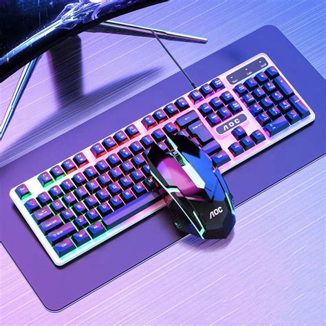 Aoc Km100 Luminous Rgb Wired Gaming Keyboard And Mouse Combo Evertronics