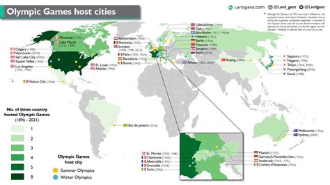All The Host Cities Of The Modern Olympics By Maps On The Web