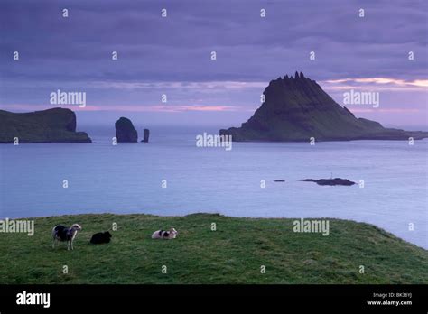 Tindholmur Island Rising To 262 M And Drangarnir Natural Arch At