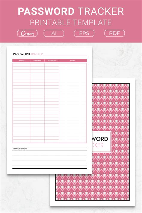 Password Tracker Printable Template 2617646