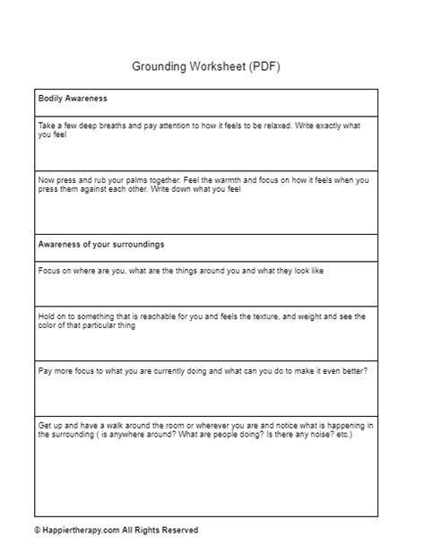 5 4 3 2 1 Grounding Worksheet Worksheets Library