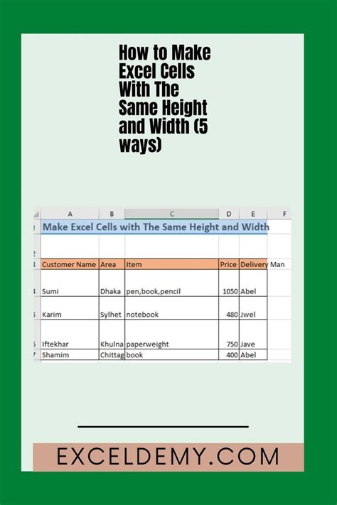 How To Make Excel Cells With The Same Height And Width