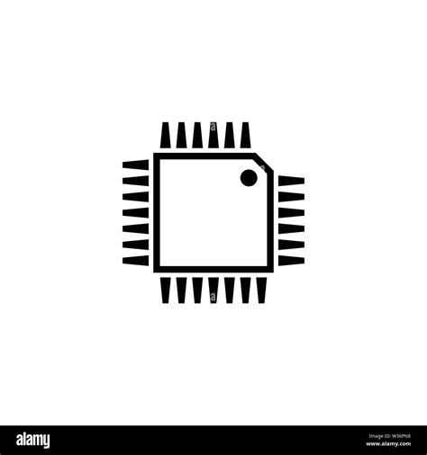 Hardware Processor Chip Cpu Flat Vector Icon Simple Black Symbol On