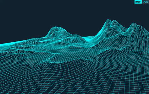 3d 와이어프레임 지형 Eps10 벡터 와이어 프레임 모델에 대한 스톡 벡터 아트 및 기타 이미지 와이어 프레임 모델 풍경