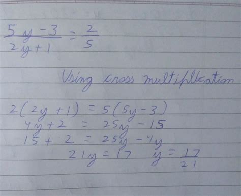 5y 3 2y 1 2 5 In Solving Method