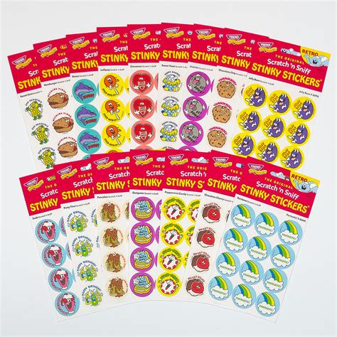 Retro Scratch N Sniff Stinky Stickers Summer 2024 Collector Set T83926