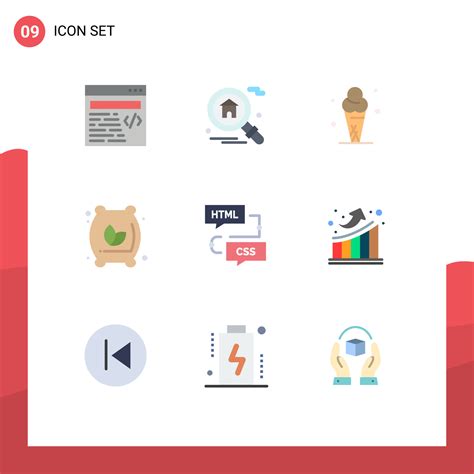 Universal Icon Symbols Group Of 9 Modern Flat Colors Of Flowchart