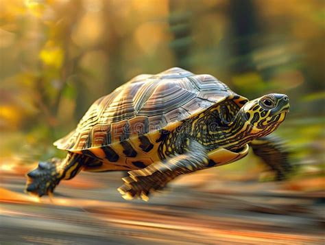 Turtle Trailing In A Dynamic Race Scene Stock Illustration