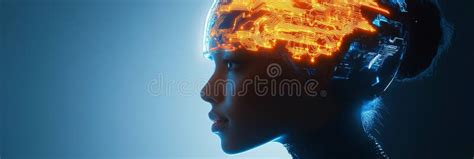 A Futuristic Woman With A Glowing Circuit Board For A Brain Symbolizing Artificial Intelligence