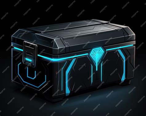 Premium Photo Neon Futuristic Loot Crate Treasure Chest Vector Illustration For Game Desgin