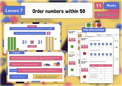 Year 1 Place Value Within 50 Order Numbers Within 50 Lesson 7