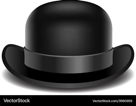 Classic Black Bowler Hat Royalty Free Vector Image