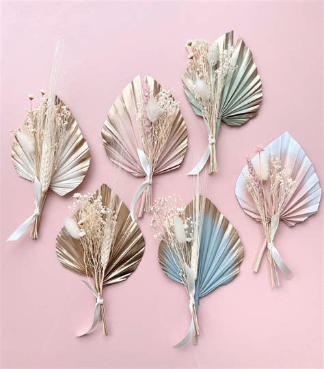 Sage And Gold Mini Spear And Dried Flower Cake Topper Etsy Uk