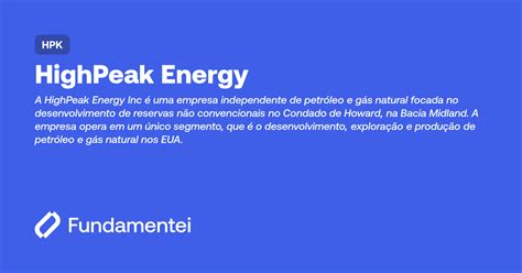 Hpk Highpeak Energy Fundamentei