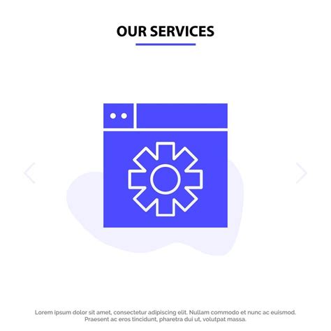Our Services Web Design Setting Solid Glyph Icon Web Card Template 19179299 Vector Art At Vecteezy