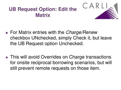PPT Improved Circulation Matrix With Stand Alone Request Option