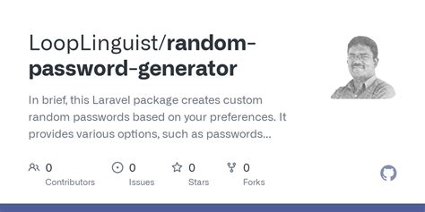 Github Looplinguistrandom Password Generator In Brief This Laravel Package Creates Custom